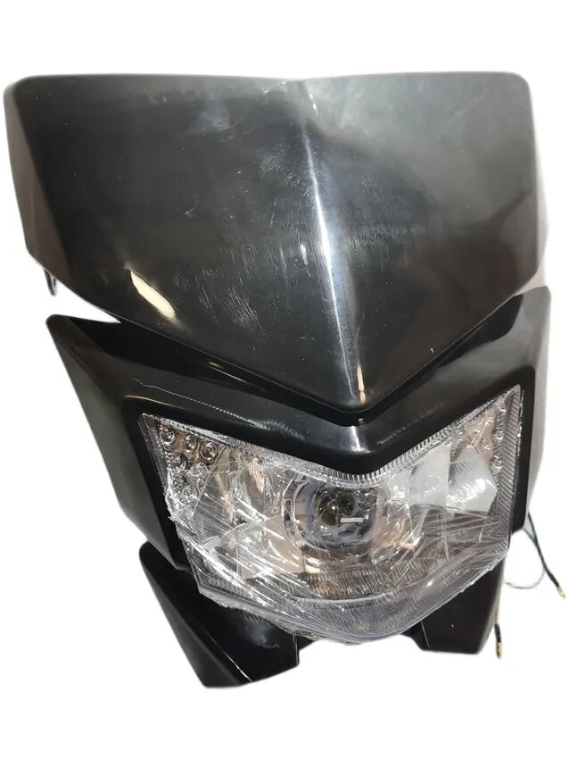 Фара в сборе для мотоциклов и питбайков TTR125 / TTR250 (черная) с креплениями