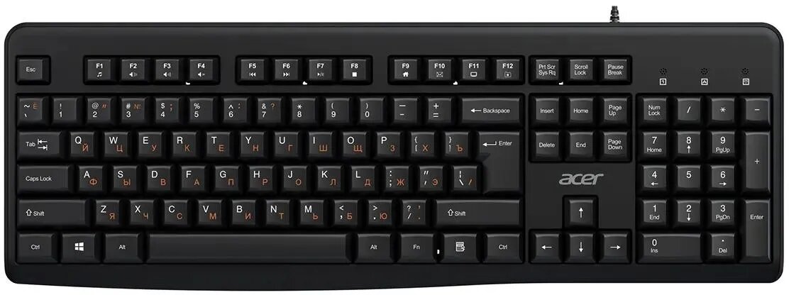 Клавиатура Acer OKW500 черный USB Multimedia (ZL. KBDEE.01T) кабель 1.8м