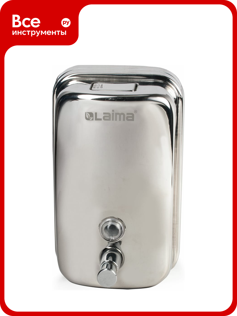 Диспенсер для жидкого мыла лайма 1 л, нержавеющая сталь, зеркальный, 601796