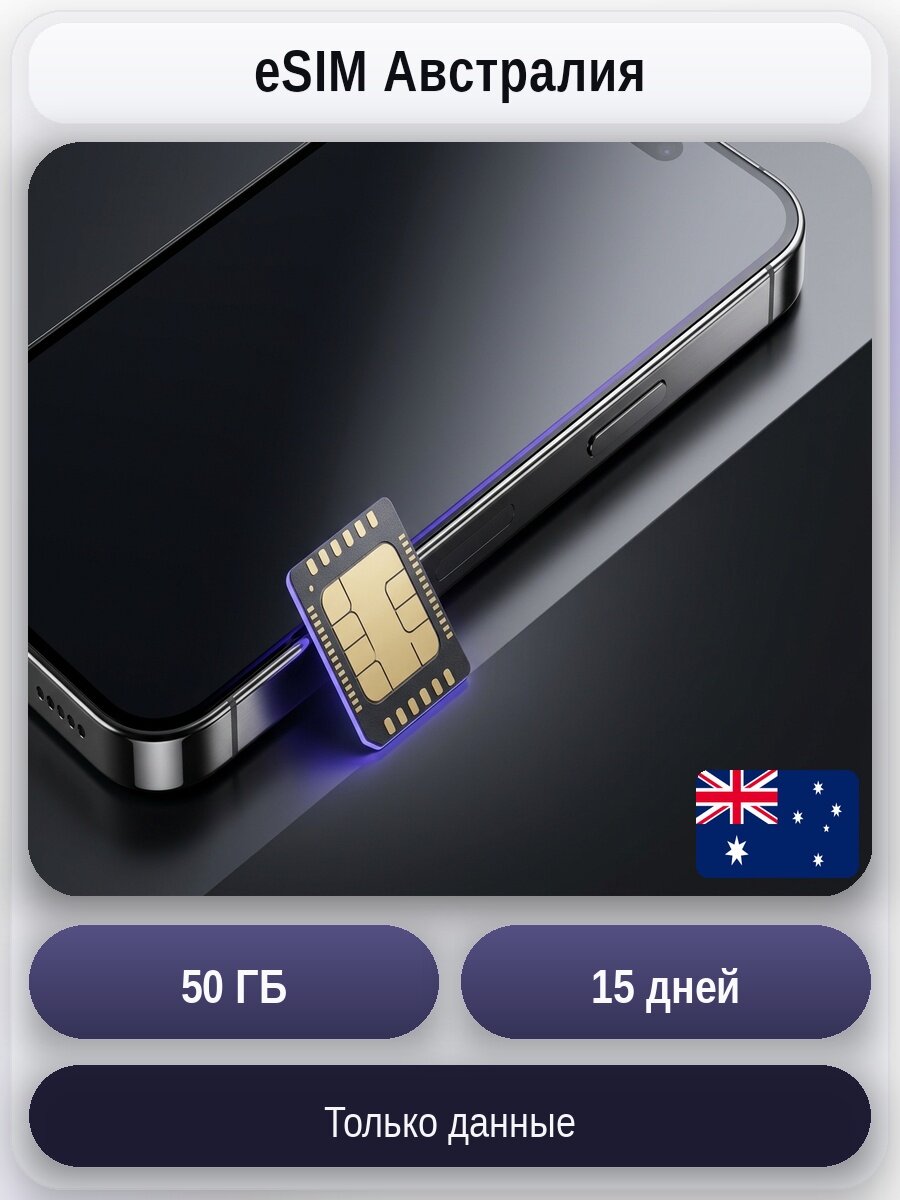 ESIM для мобильного интернета 50ГБ на 15 дней | Австралия | Виртуальная СИМ-карта