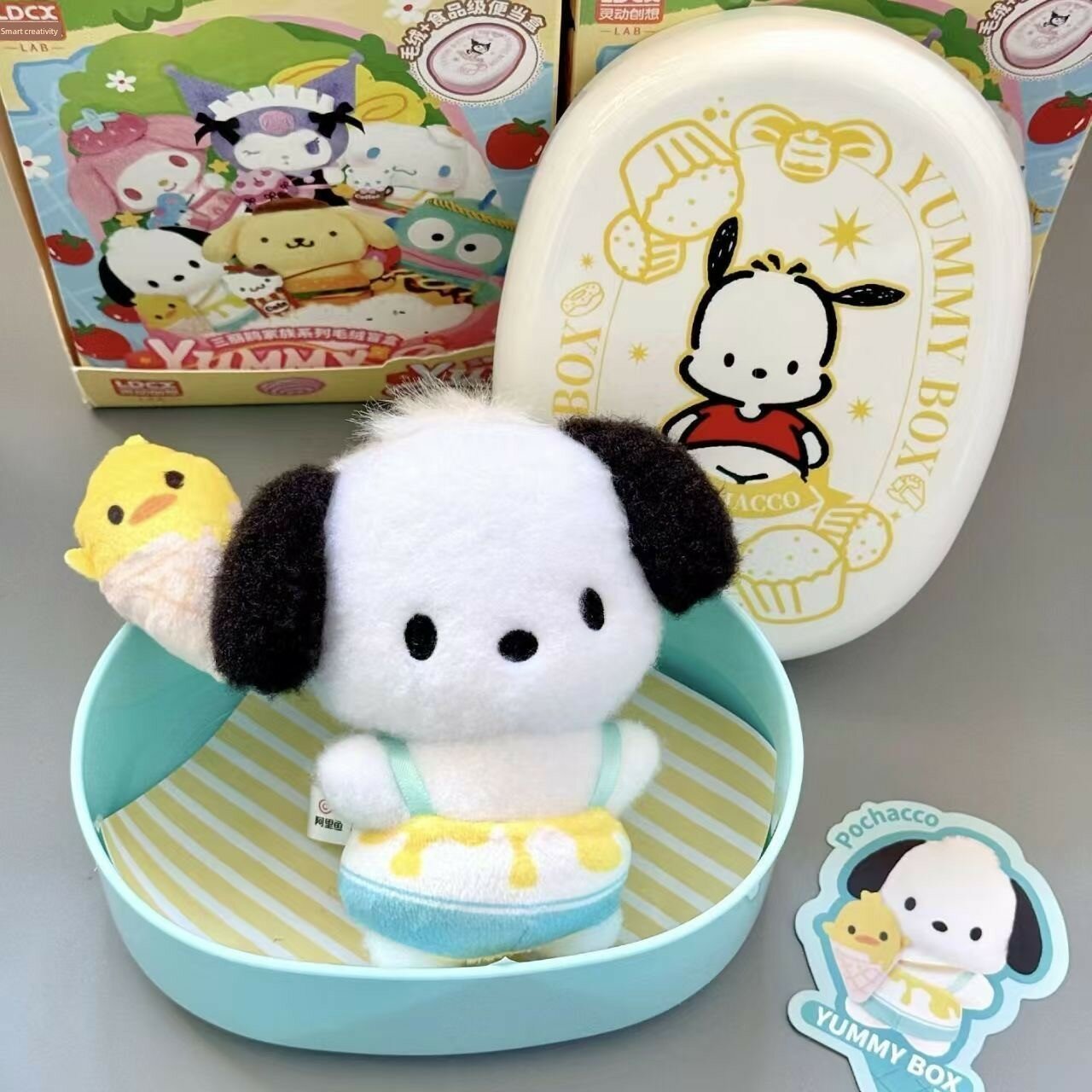 Официальный плюшевый ланч-бокс Smart Creation Sanrio Family Yummy Box (Куроми, Май Мелоди) Санрио Бенто Бокс - Почакко