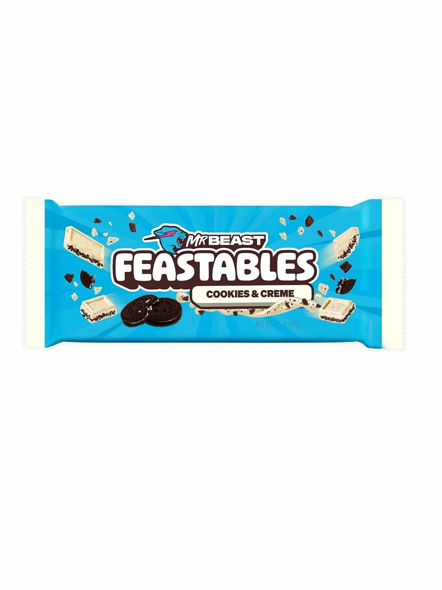 Белый шоколад с кусочками печенья Mr Beast Cookies & Cream Bar 60 гр