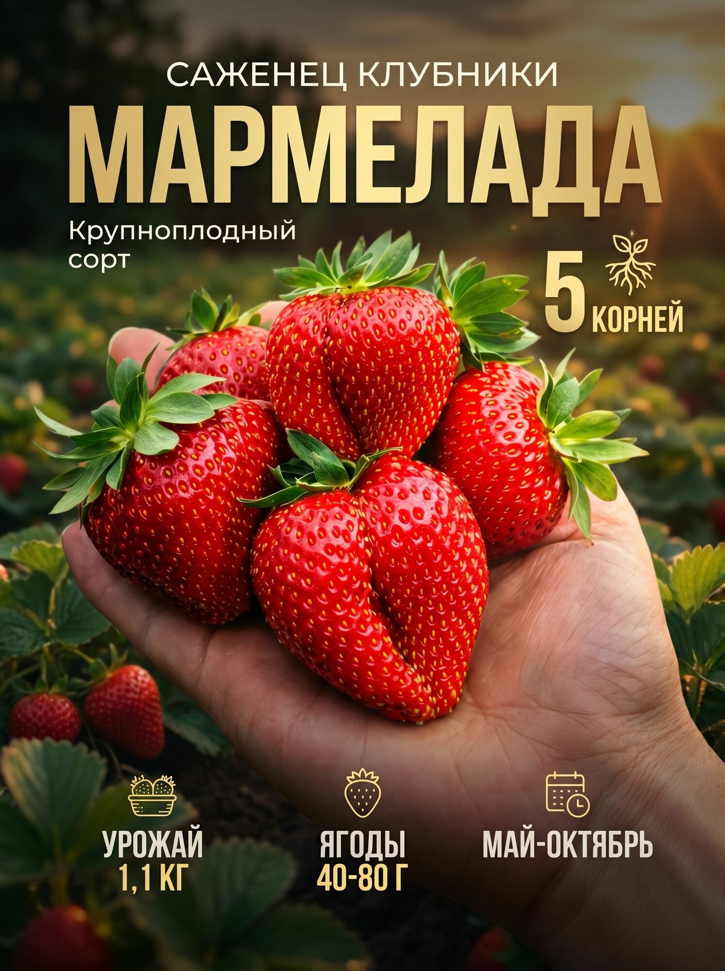 Саженцы клубники Мармелада 5-штук