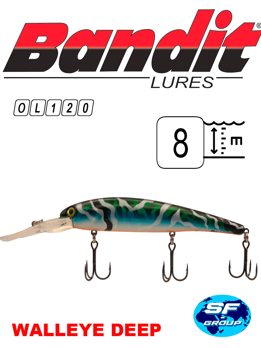 Воблер Bandit Deep Walley 12 см 17,5 гр заглубление 8м #OL120