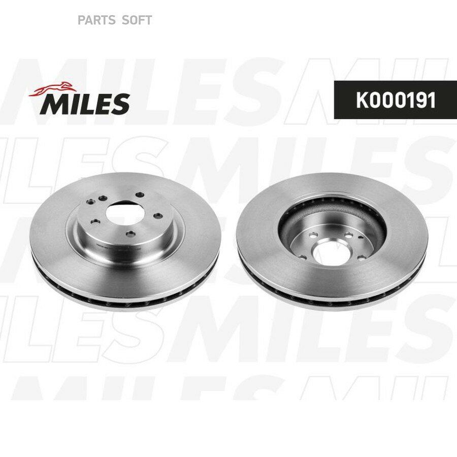 MILES K000191 Диск тормозной MERCEDES W211 280-500 02-/C219 280-500 04- передний вент. D=330мм. ()