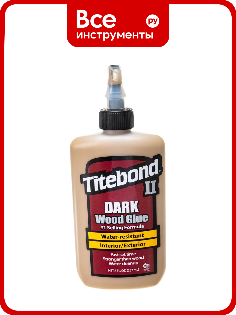 Клей для темных пород дерева Titebond Dark Wood Glue 3703, для склеивания твердых и мягких пород дерева