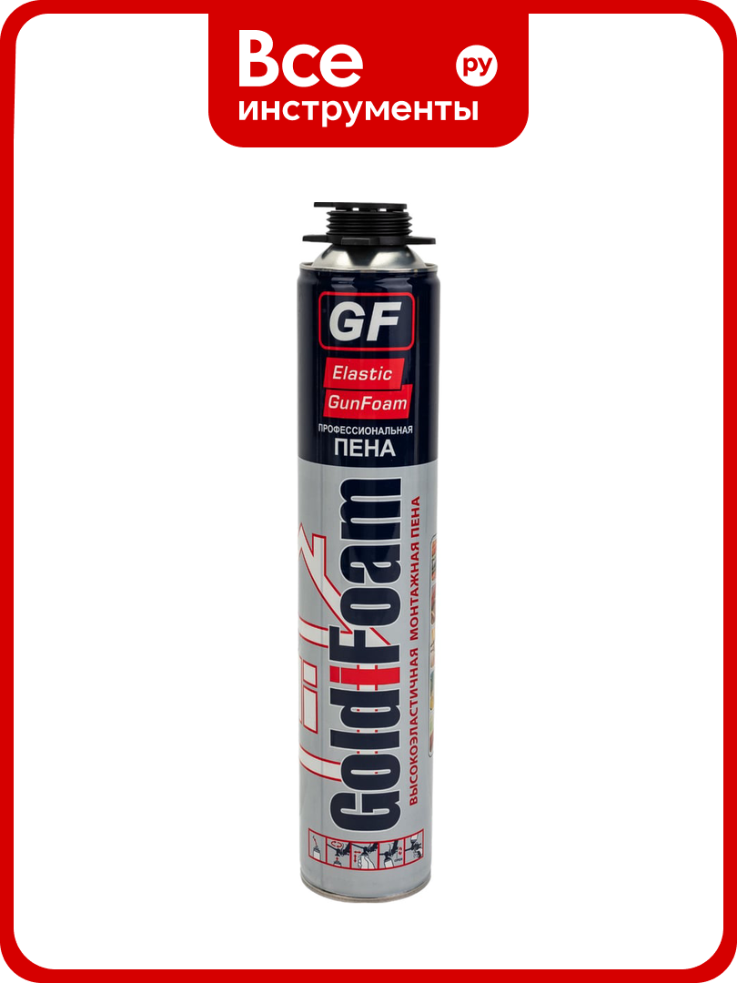 Эластичная монтажная пена GoldiFoam Elastik, профессиональная, 850мл 199128550
