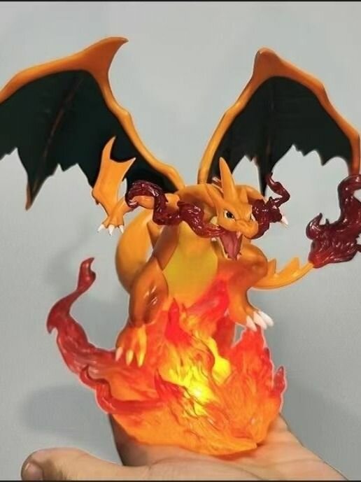 Аниме свечение фигурка Покемон/Pokemon, Charizard/Чармандер(Подсвечиваемая основа)