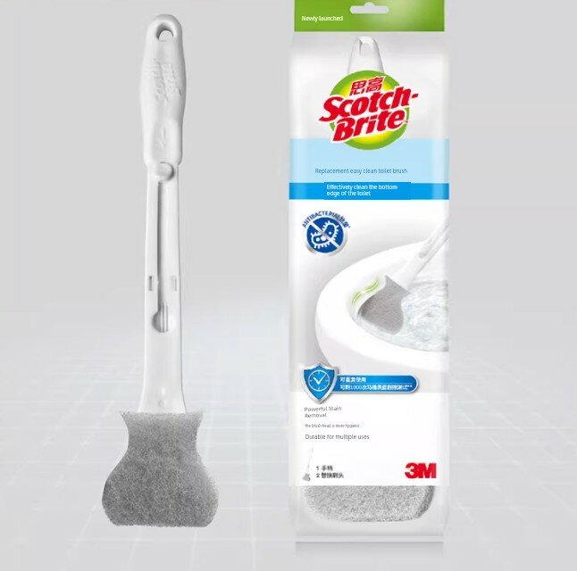 Одноразовая щетка для унитаза 3M Scotch с длинной ручкой, щетка для чистки без слепых зон, щетка для унитаза в ванную