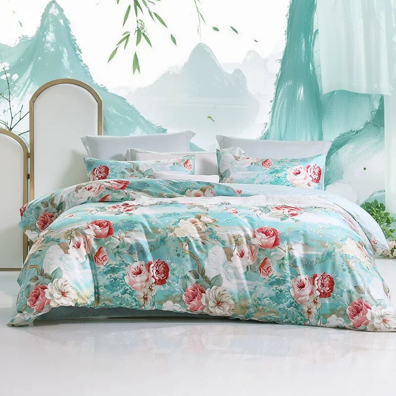 Комплект постельного белья Fuanna Home Textiles из 4 предметов, 60 нитей, из длинноволокнистого хлопка, сатин, класса