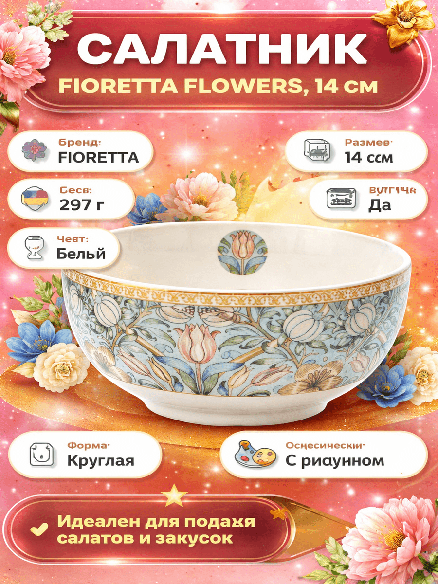 Салатник Fioretta Flowers, 14см