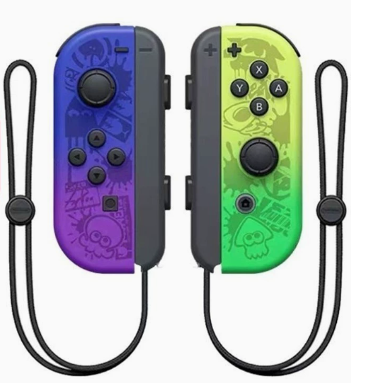 Беспроводной контроллер JoyCon для Nintendo Switch/Switch OLED с металлическим рельсом, ремешком, поддержкой фитнес-кольца и вибрации, Splatoon 3