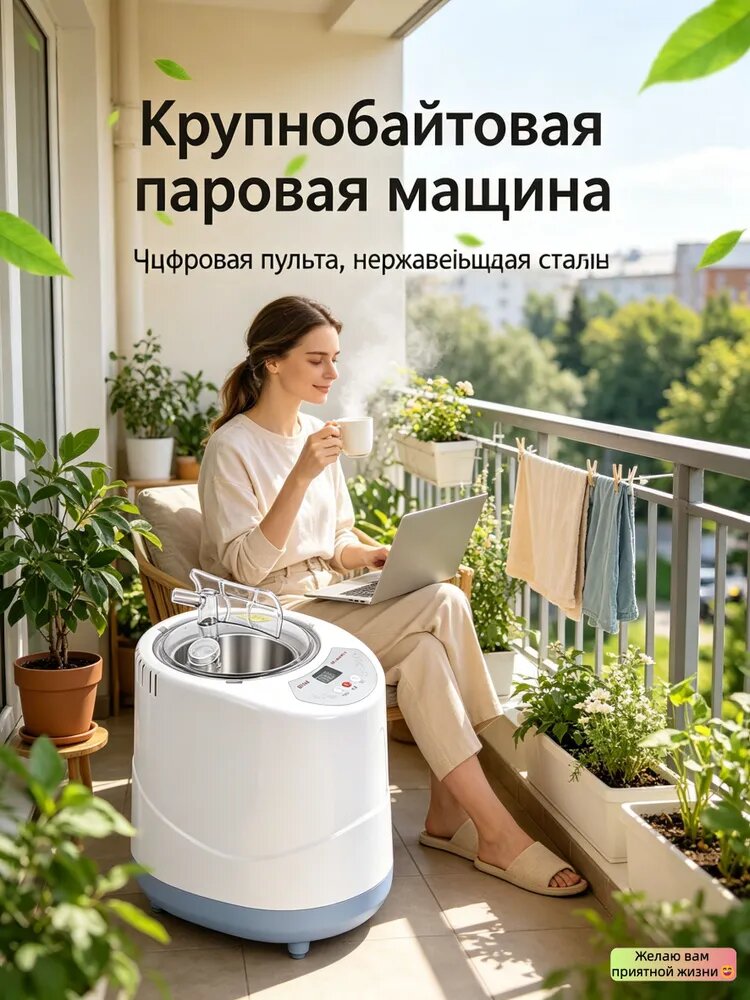 Парогенератор для бани 4 л, портативный парогенератор с дистанционным управлением, кастрюля из нержавеющей стали, спа - аппарат для детоксикации тела с регулярным дисплеем 220V 1.5KW