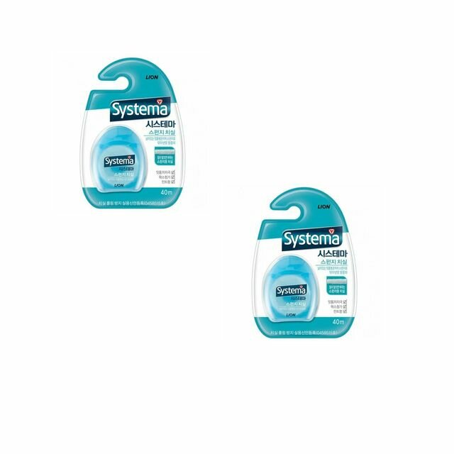 Lion Зубная нить Systema homescaling sponge floss, 2 уп