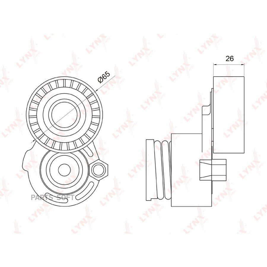 Натяжитель ремня приводного RENAULT Logan, Duster, Sandero, Clio (II, IV), Fluence, Kangoo, Laguna III, Megane (II, III) / NISSAN Micra (K12), Note (E11), Qashaqi, Tiida / SUZUKI Jimny / LADA Largus от официального дистрибьютора, LYNXAUTO, артикул PT3035