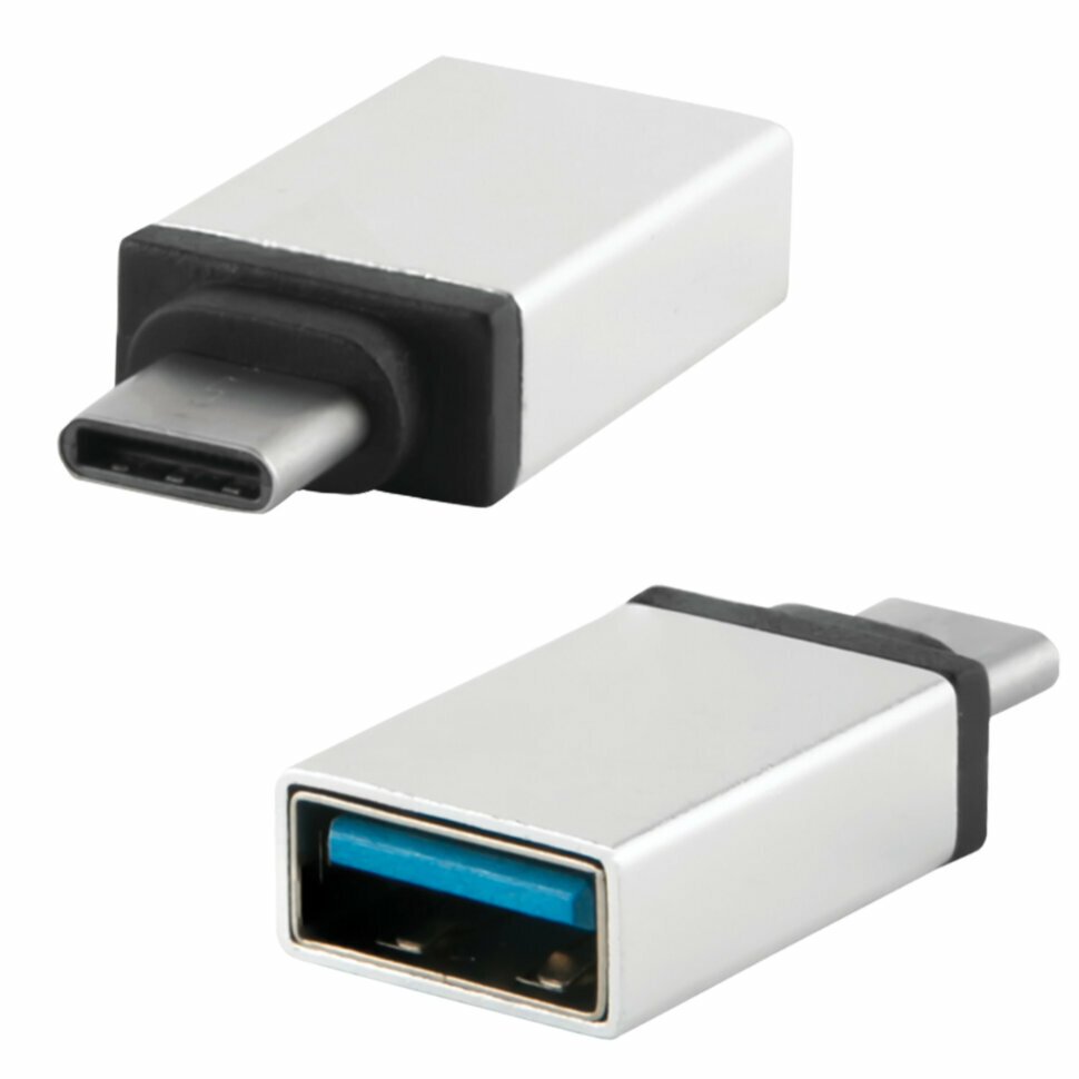 Переходник USB-TypeC RED LINE, F-M, для подключения портативных устройств, OTG, серый, УТ000012622, 512693