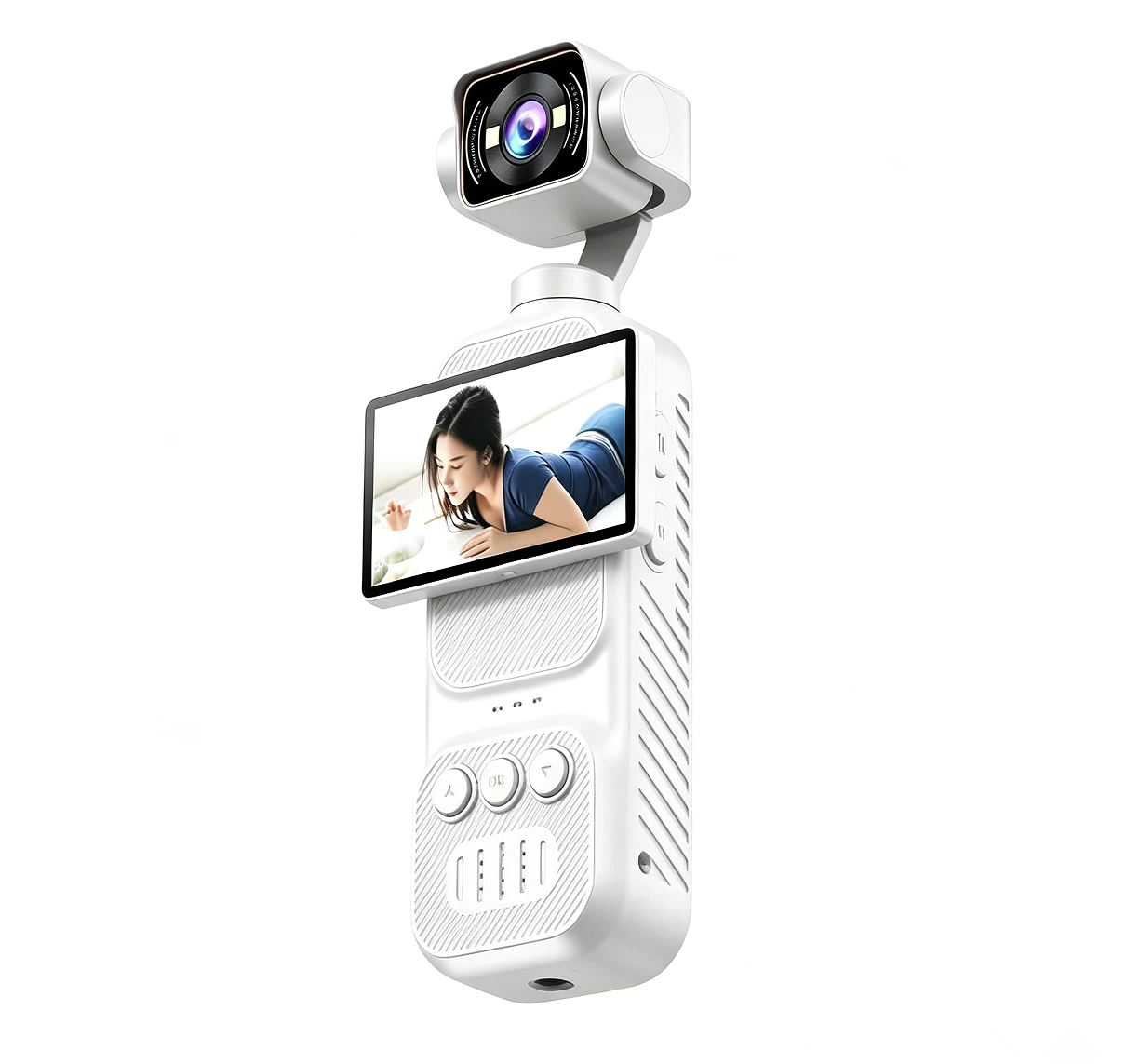 Портативная камера с поворотным объективом 270° и LED-подсветкой, 2.78" HD экран, 1080P, 12 МП, автофокус, 1800 мАч