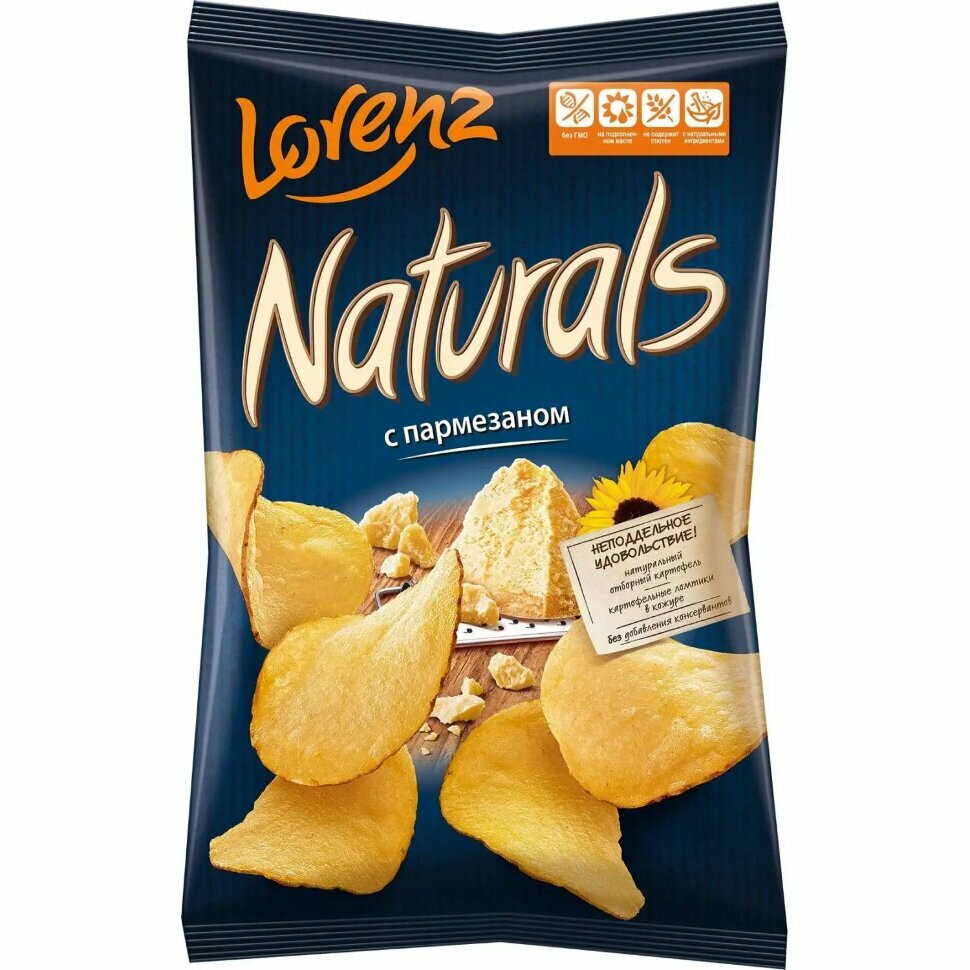 Чипсы картофельные Lorenz Naturals с пармезаном 100г, 2266111