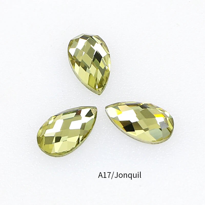 Стеклянные стразы-капли хрусталь для декора 10x14mm, A17 Jonquil