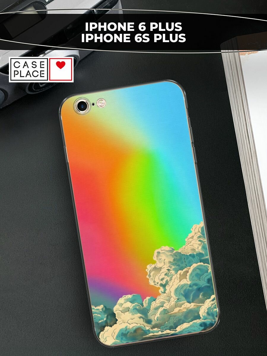 Чехол на Apple iPhone 6 Plus/6S Plus / Айфон 6 Плюс/Айфон 6С Плюс с принтом Ночное небо и облака, прозрачный
