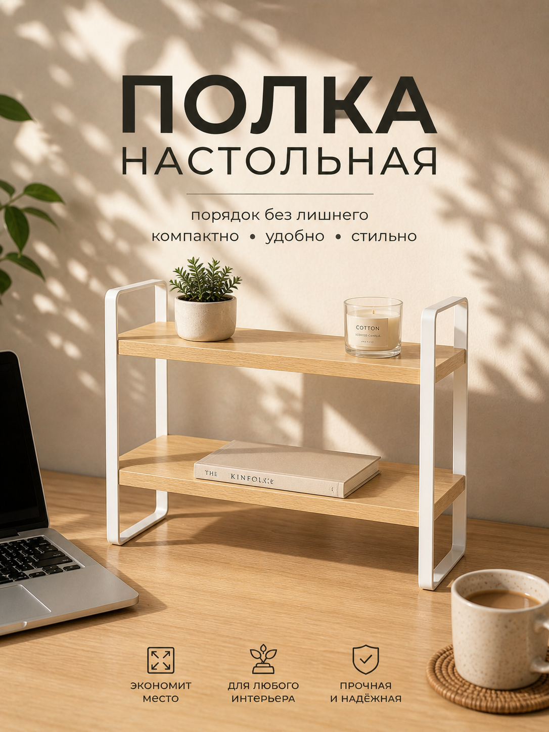 Полка настольная декоративная для кухни и стола. Manory Domo.
