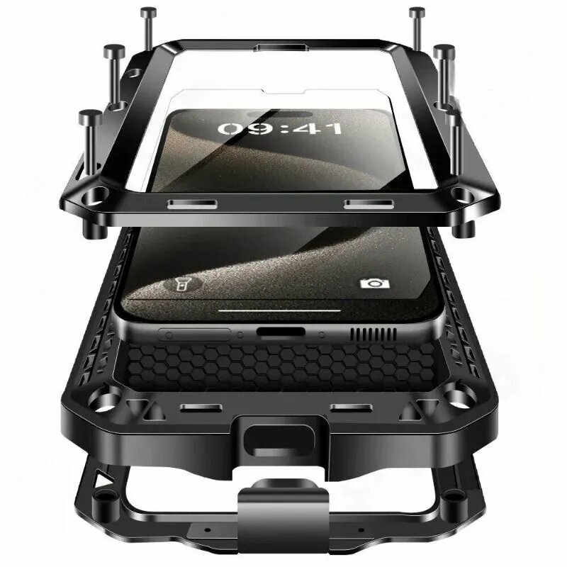 Чехол для Apple iPhone 13 металлический сверхмощный 360 полный корпус ударопрочный броня защитный чехол