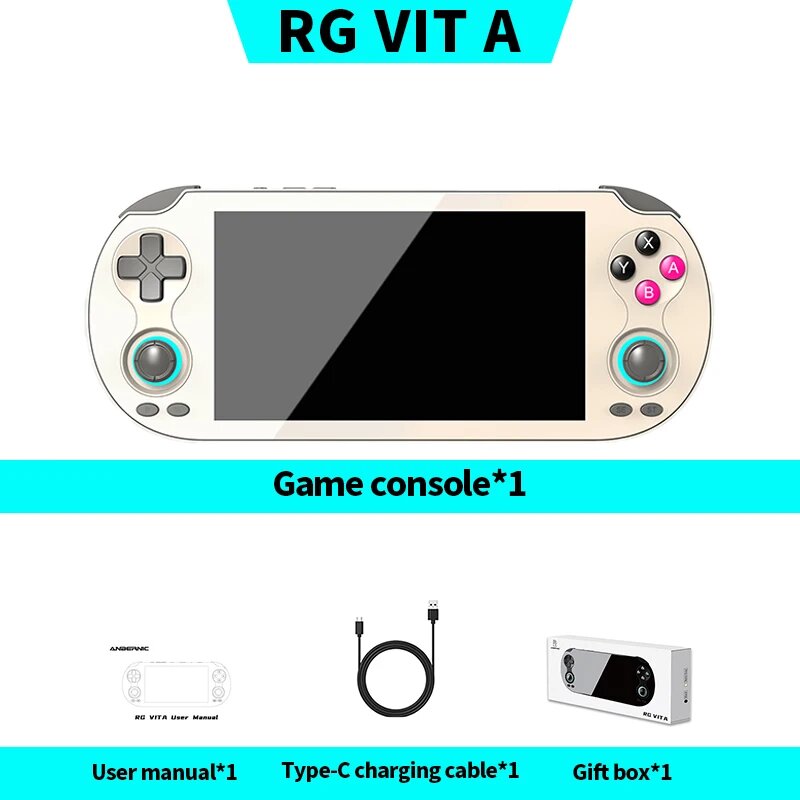 Портативная игровая консоль ANBERNIC RG VITA Pro Белый, Standard (No Games), RG VITA Gray