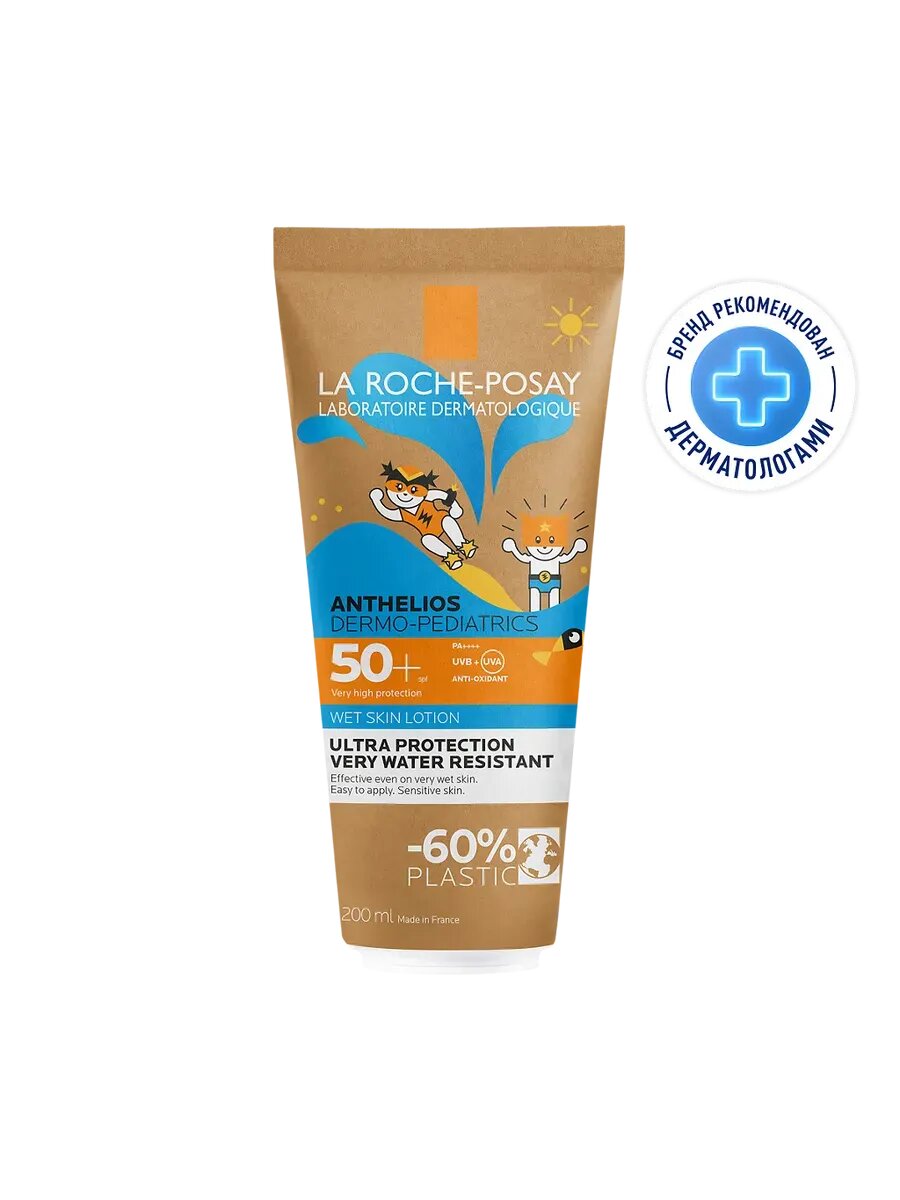 La Roche-Posay Anthelios Dermo-Pediatrics Детский гель для лица и тела с технологией нанесения на влажную кожу SPF 50+ 200 мл 1 шт