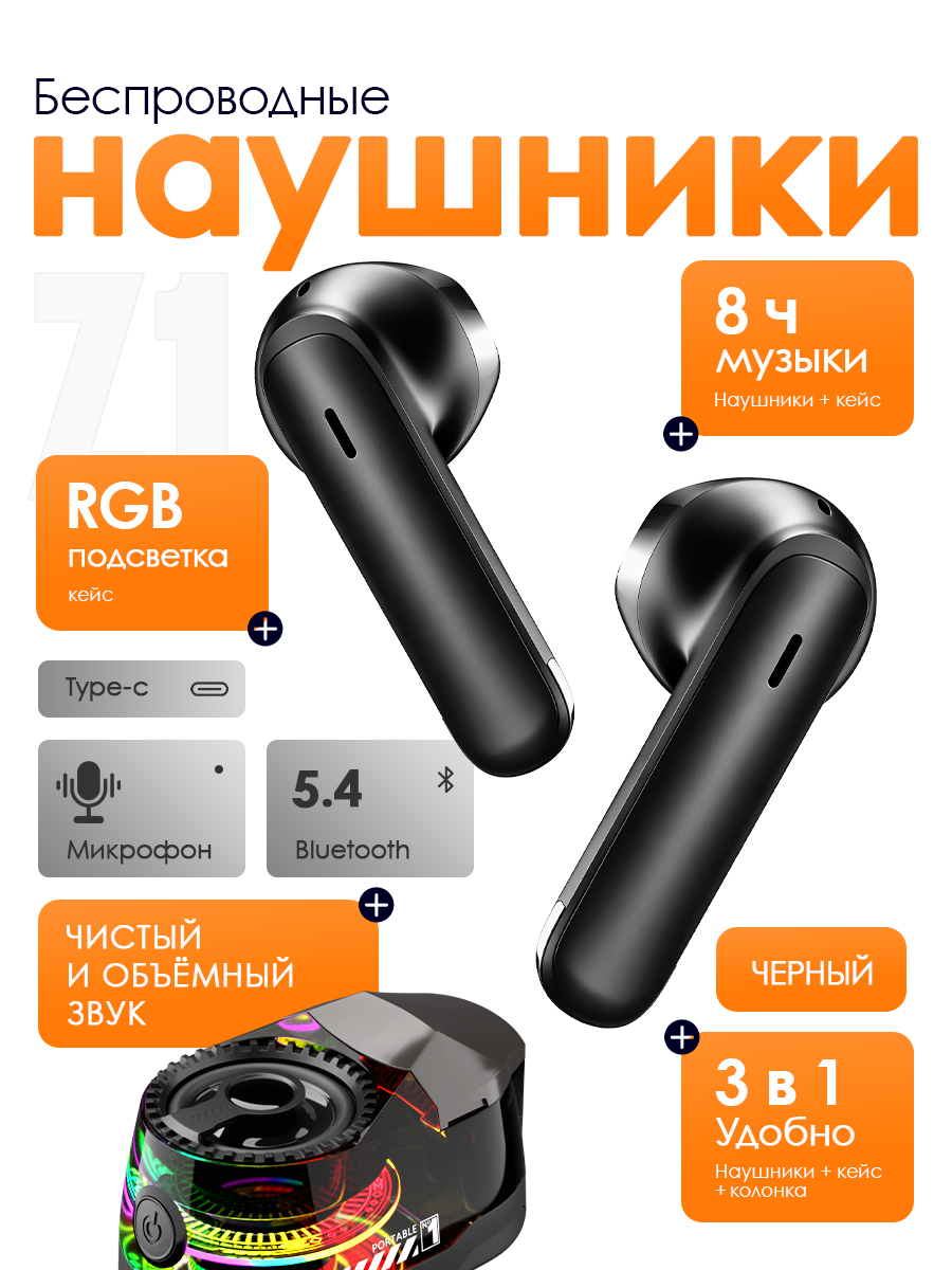Наушники беспроводные , многофункциональный аудиосистема Bluetooth 2-в-1, Динамик Bluetooth с магнитной функцией