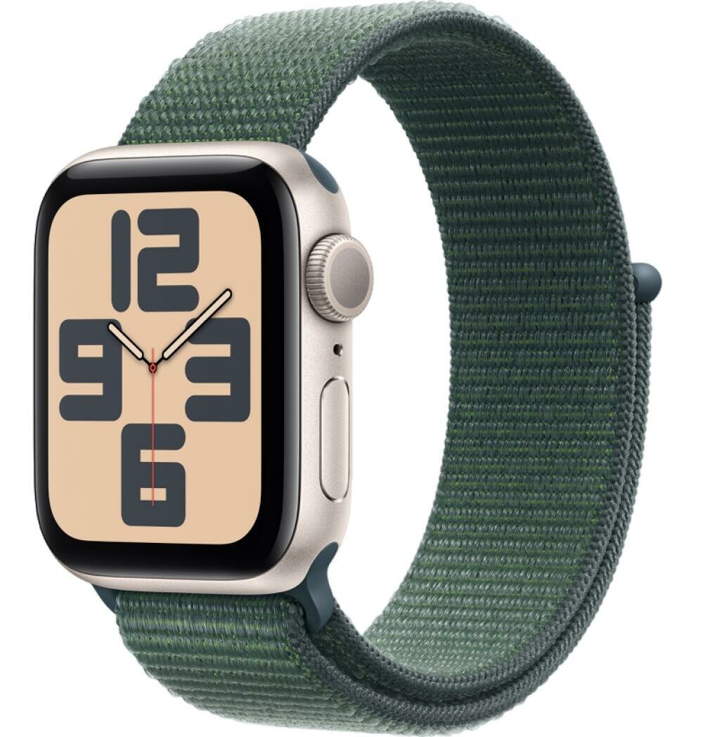 Умные часы Apple Watch Series SE 2024 40mm Starlight Aluminium Case with Lake Green Sport Loop
