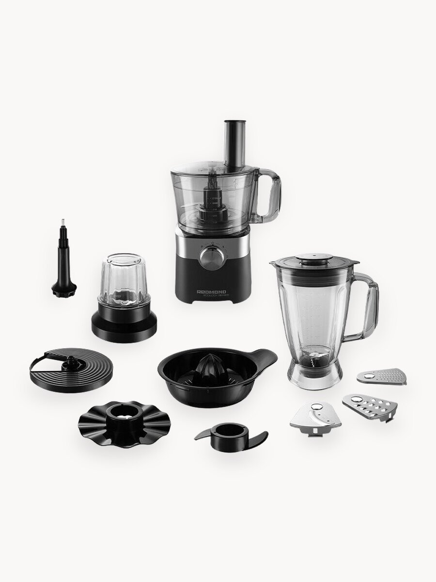 Кухонный комбайн редмонд RFP-3909 с насадками "8 в 1", 1500Вт, чёрный