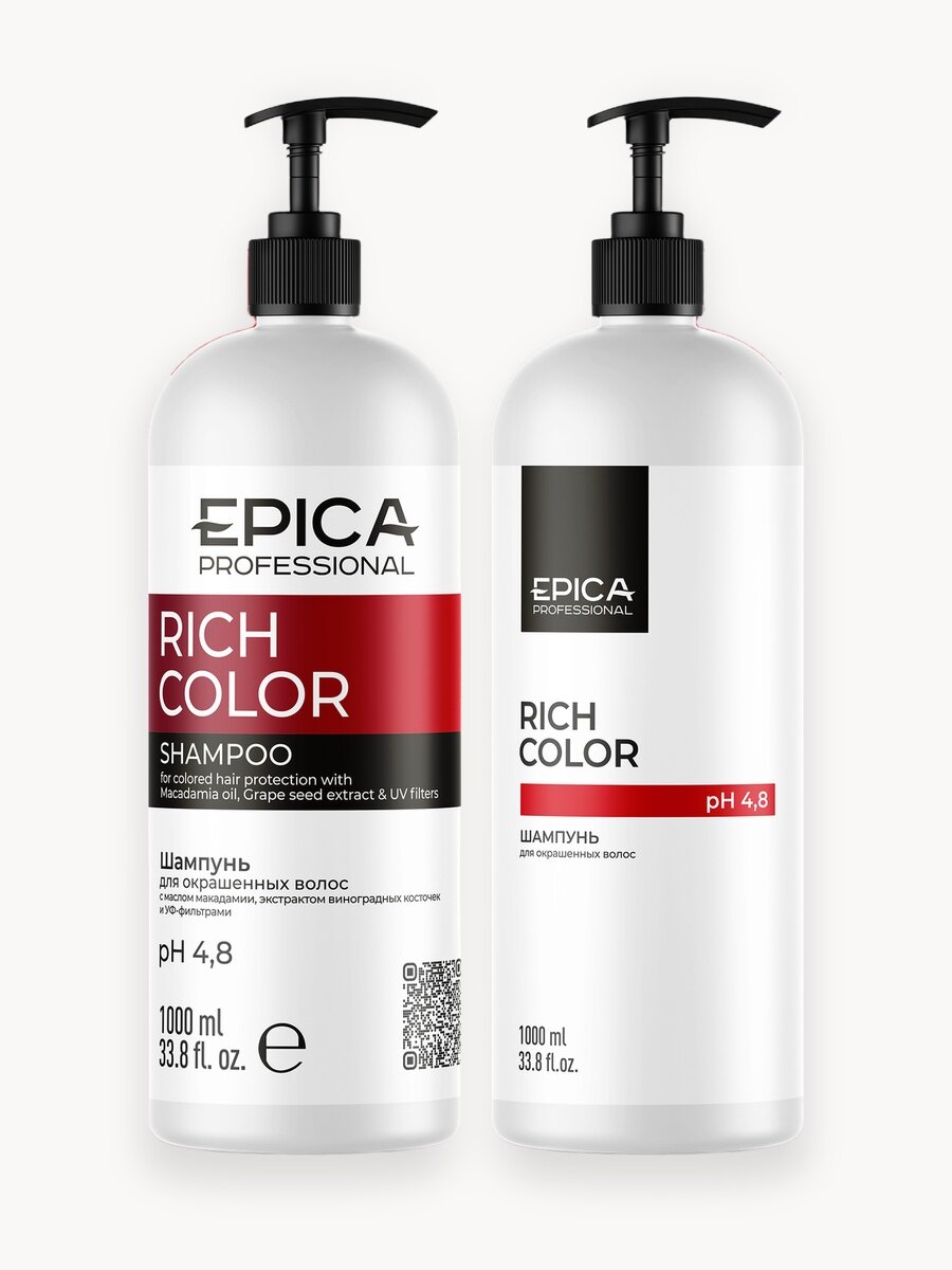 Epica Professional Набор для окрашенных волос Rich Color: Шампунь 1000 мл и Кондиционер 1000 мл