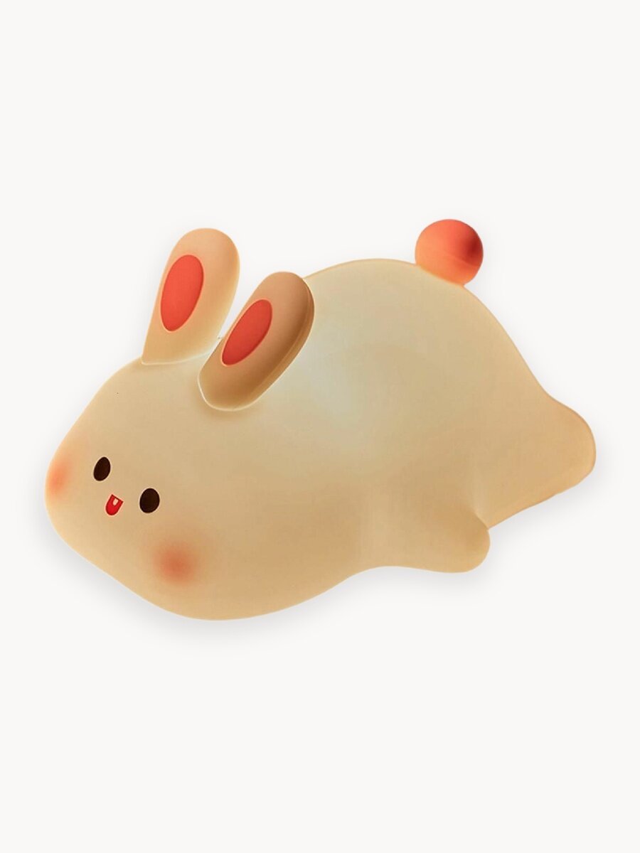 Ночник, Силиконовая лампа Big face Rabbit Силиконовый ночник для лежащего кролика-обычная модель