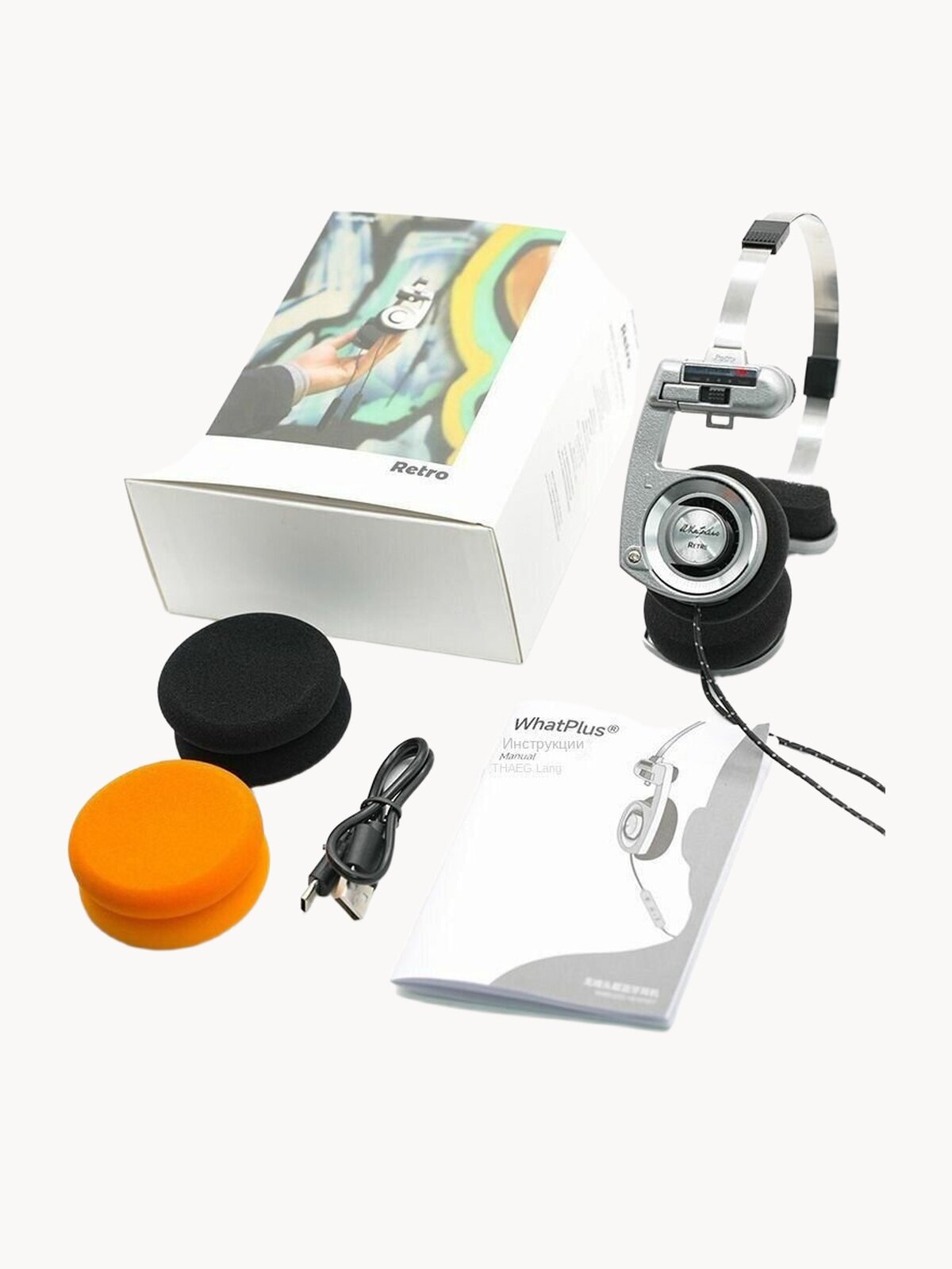 WhatPlus Retro Bluetooth 5.2 Классические открытые наушники HIFI для KOSS Porta Pro 123