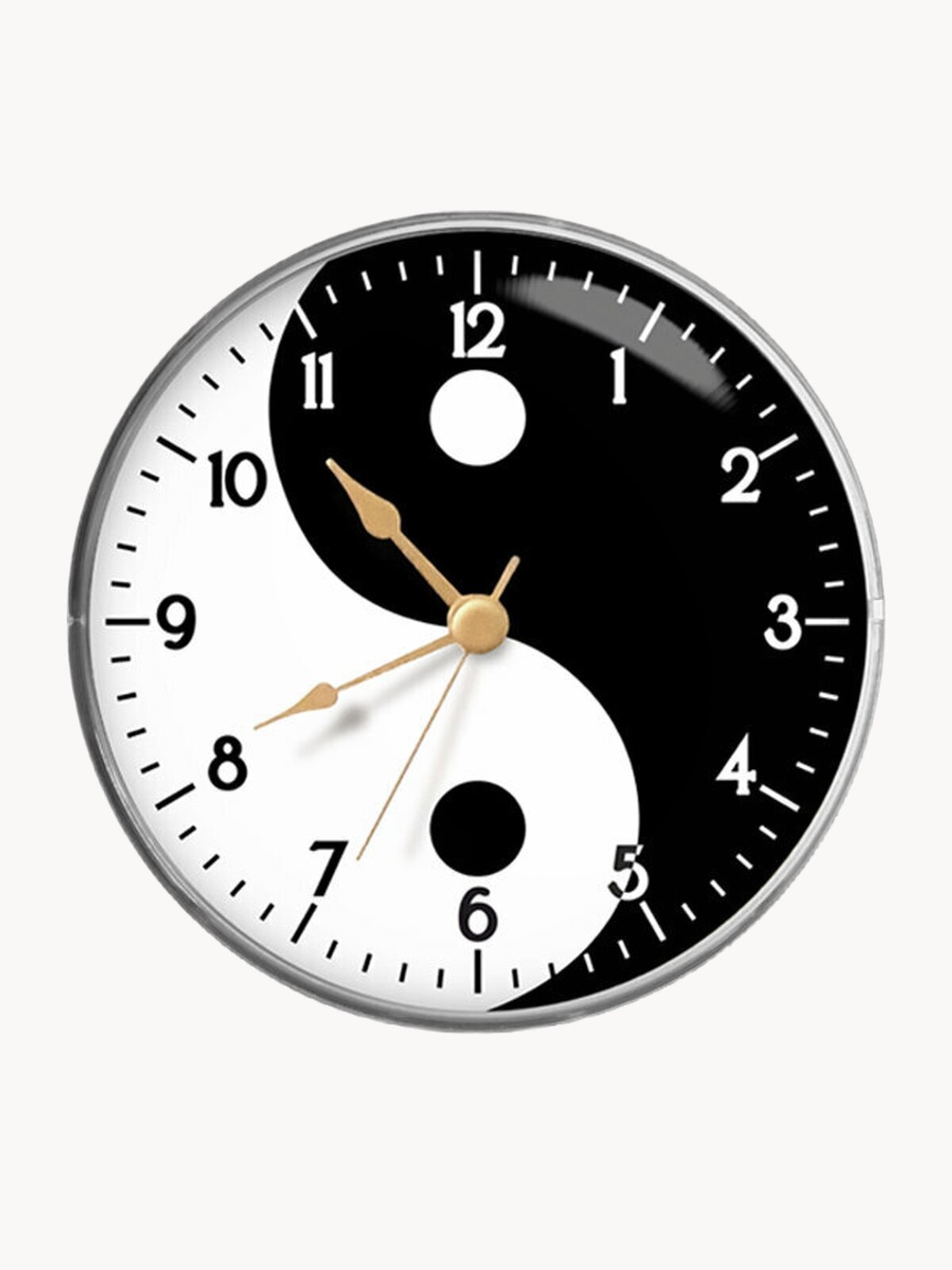 Часы "Инь-Ян Н", акрил, кварцевые, белые, диаметр 10 см, высота 4 см