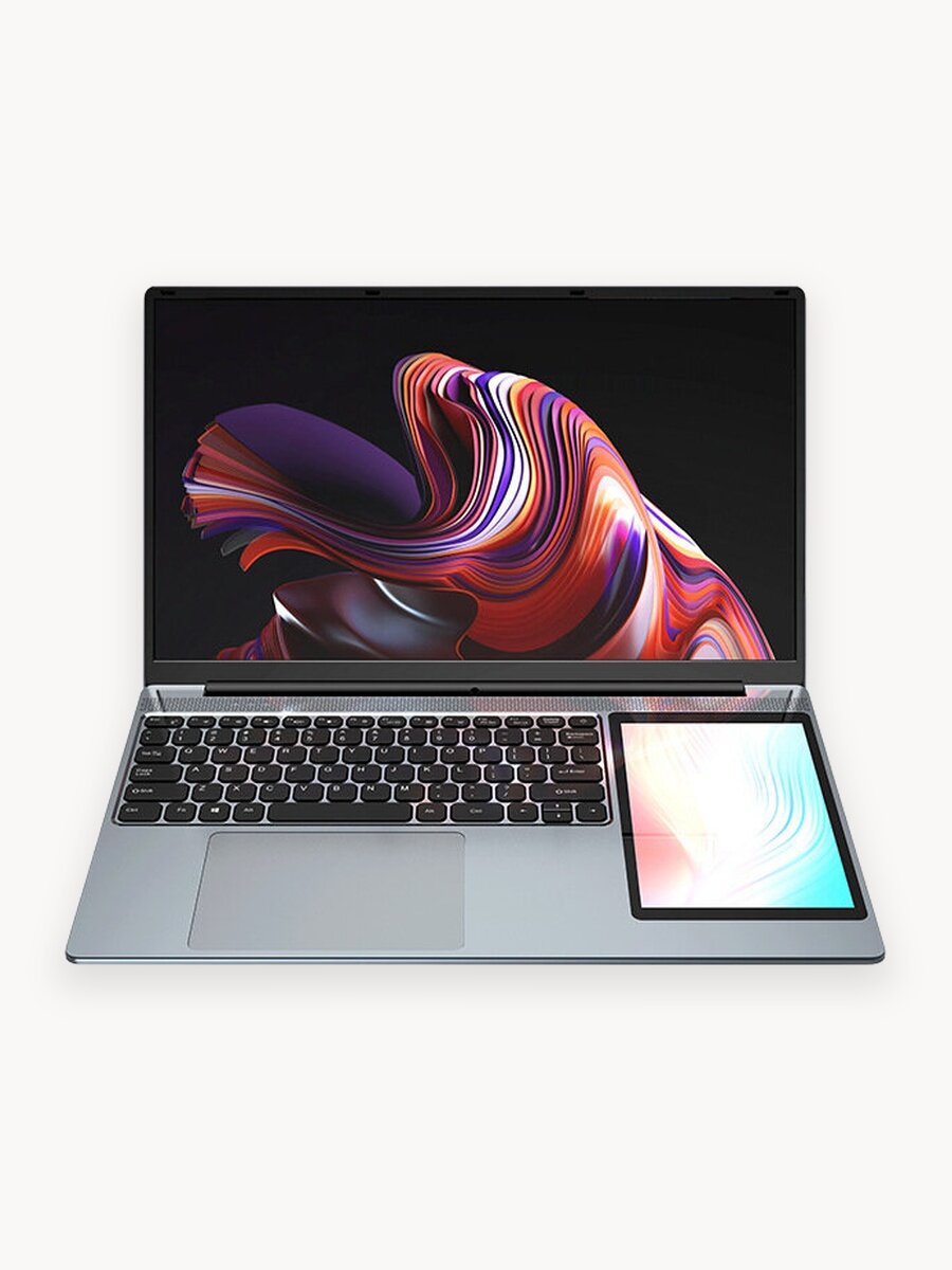 15.6-дюймовый ноутбук с сенсорным экраном и двойным дисплеем на процессоре Intel N100 – для учебы, офиса и графического дизайна