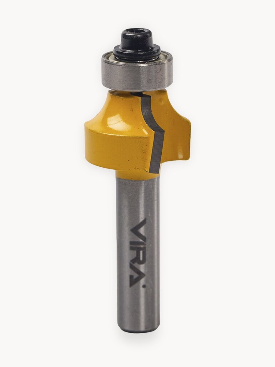 Фреза кромочная калевочная 22.2 х 13 мм R 5 мм подшипник 12.7 мм хвостовик 8 мм VIRA