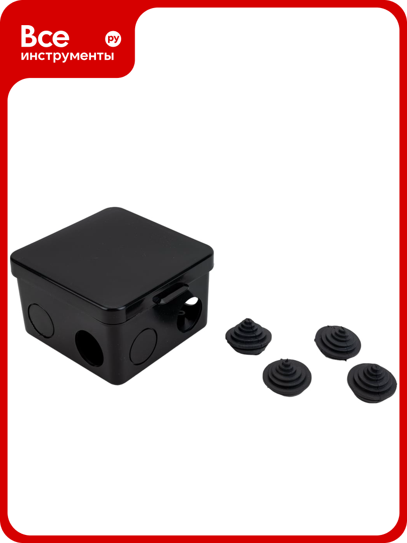 Распределительная коробка GREENEL наружного монтажа 80x80x50мм IP54 цвет-черный GE41238-05