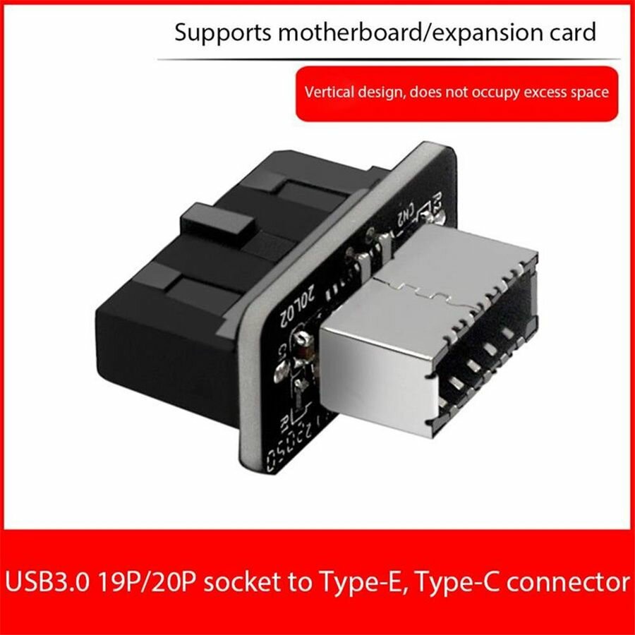 Адаптер USB-заголовка USB3.0 19P/20P в TYPE-E 90-Градусный Конвертер-Адаптер для ПК