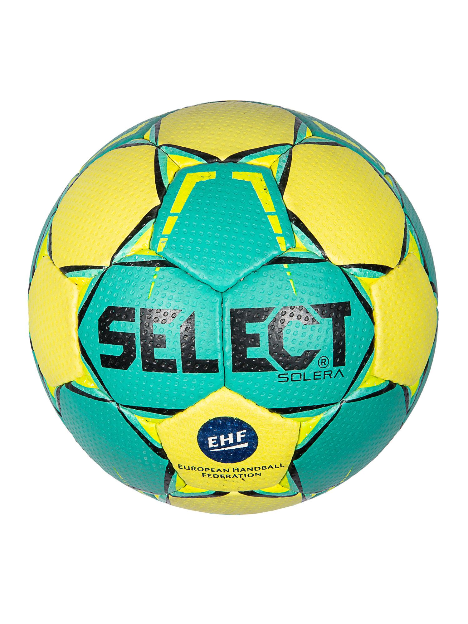 Мяч гандбольный тренировочный SELECT SOLERA IHF, размер 1, цвет зелено-желтый