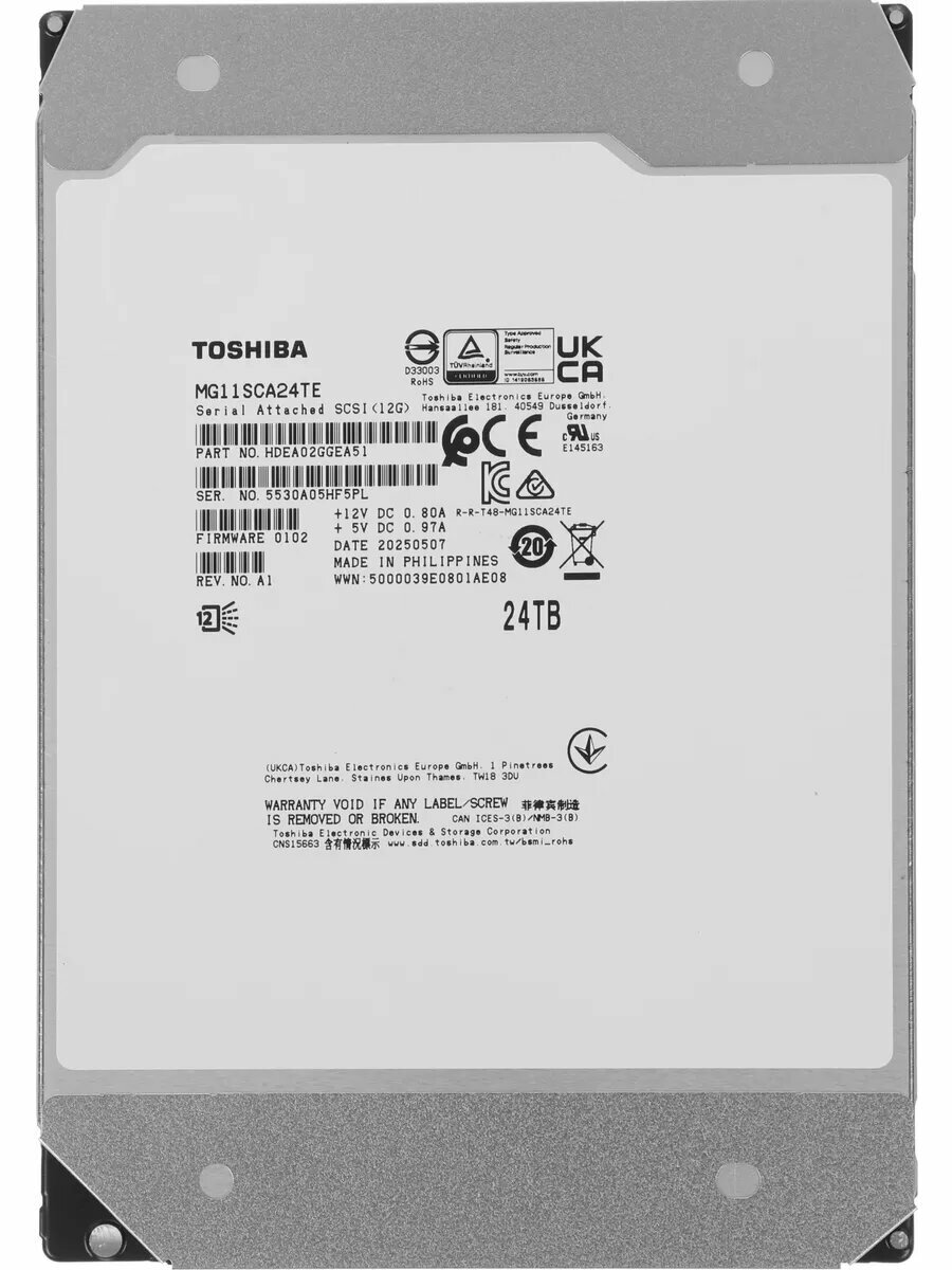 Жесткий диск SAS 3.0 24TB MG11SCA24TE Server 512E (7200rpm)
