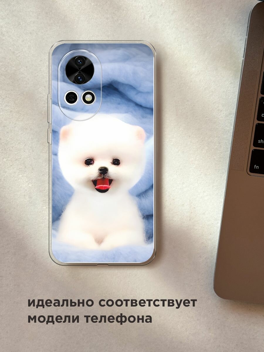 Чехол на Huawei Nova 12/Nova13 / Хуавей Нова 12/Нова 13 с принтом "Белый пёсик" — фото 1