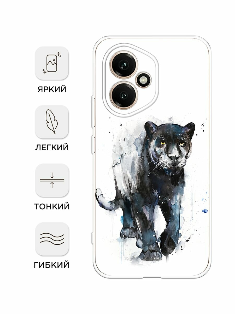 Силиконовый чехол на Honor 400 / Хонор 400 с принтом "Пантера арт 3" — фото 1