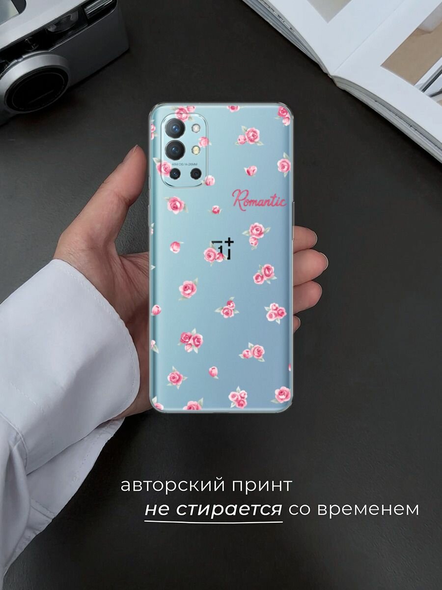 Чехол на OnePlus 9R / ВанПлас 9R с принтом "Romantic 2", прозрачный — фото 1