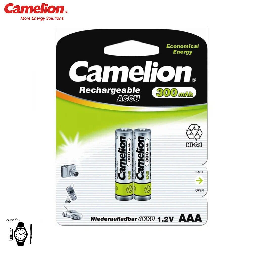 Аккумулятор бытовой Camelion HR03 AAA BL2 NI-CD 300mAh (2/24/480)