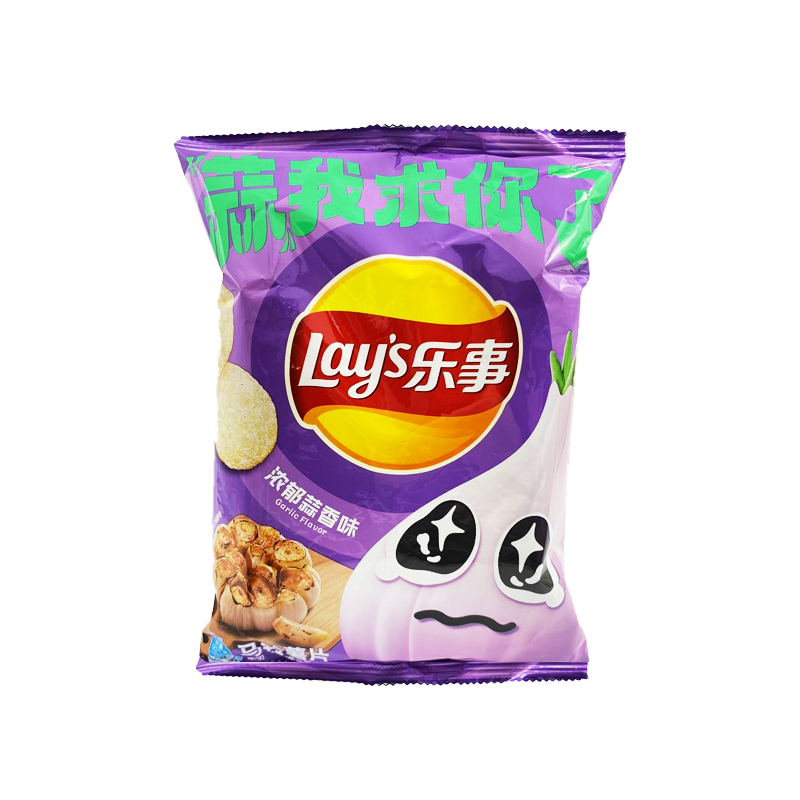 Чипсы картофельные Lay's со вкусом запеченного чеснока и нежными нотками зелени 70 г, Китай