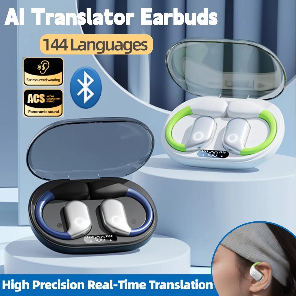 JYL AI Translate Pro: Беспроводные наушники с мгновенным переводом 144+ языков