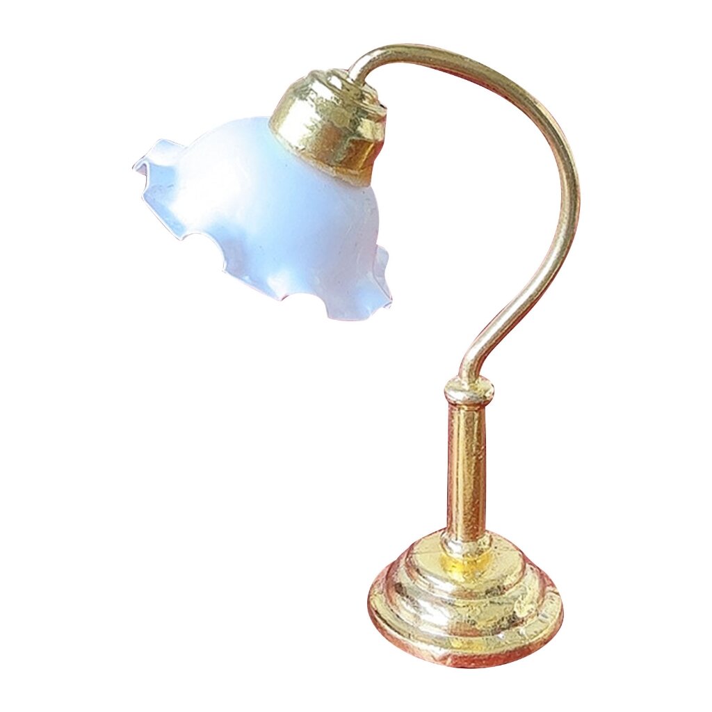 1:12 Кукольный домик с золотым кружевом, настольная лампа, прикроватная лампа, не излучающая свет