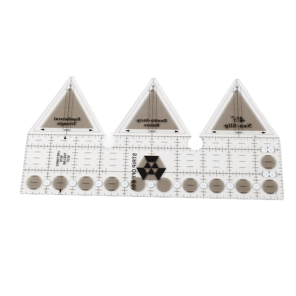 Линейка-сетка, линейка с двойной полосой, прозрачная акриловая нескользящая направляющая для резки четверти треугольника для шитья