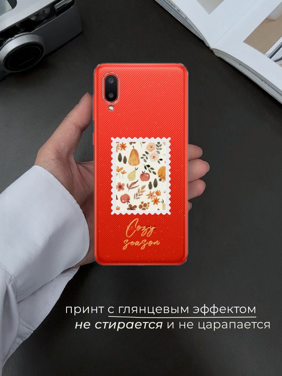 Чехол на Samsung Galaxy A02 / Самсунг Галакси А02 с принтом Уютный сезон — фото 1